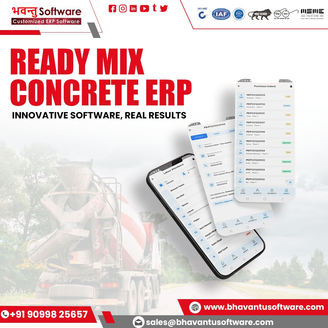 Ready Mix Concrete ERP Software in Mumbai - Bhavantu Software