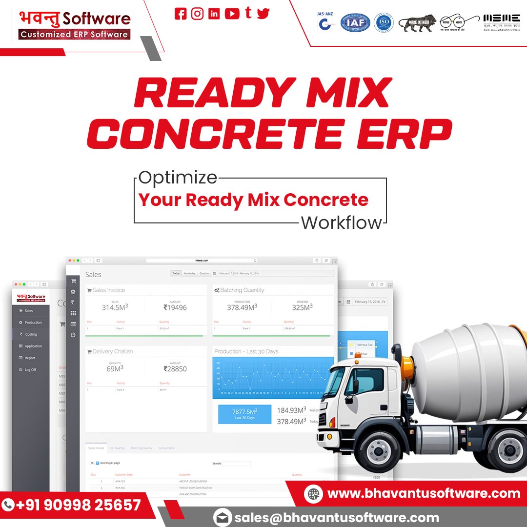 ERP Software for Ready Mix Concrete Plants - Bhavantu Software